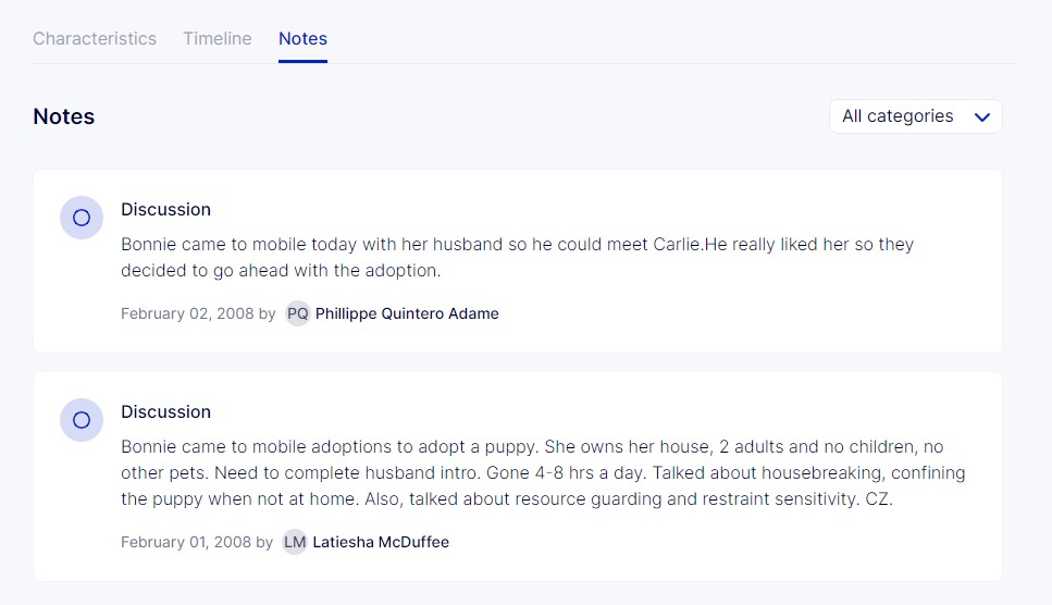 Person Profile - Notes – ShelterBuddy